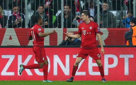 Robert Lewandowski Bayern Munich Celebrates Scoring Editorial Stock ...