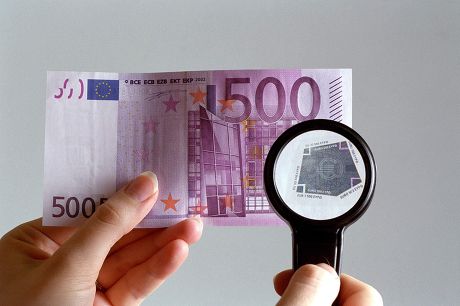 Security Hologram On 500 Euros Note Editorial Stock Photo - Stock Image ...