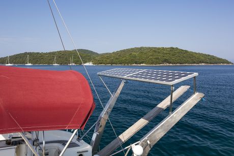 Sailor Fishing By His Yacht Solar Editorial Stock Photo - Stock Image ...