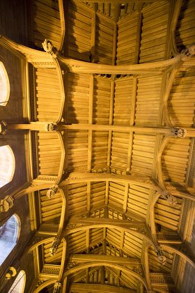 Vaulted Wooden Ceiling Great Hall Bamburgh Editorial Stock Photo ...