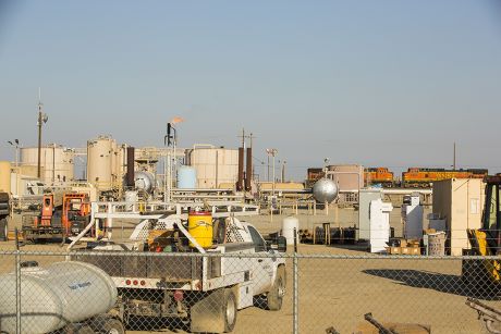 Locomotive Passes Fracking Site Being Fracked Editorial Stock Photo ...