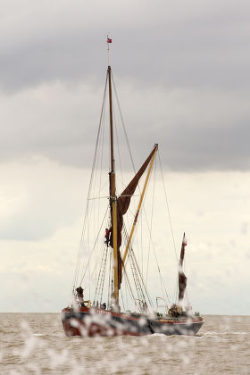 Traditional Wooden Smack Fishing Boat Off Editorial Stock Photo - Stock ...
