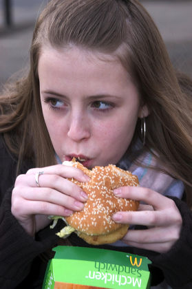 Model Released Young Woman Eating Mcdonalds Editorial Stock Photo ...