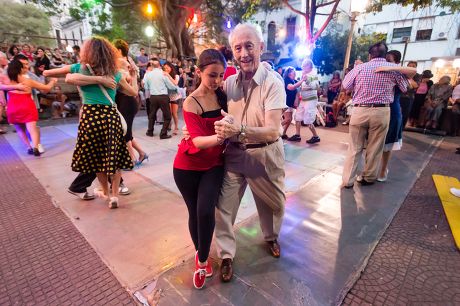 People Dance Tango Plaza Dorrego On Editorial Stock Photo - Stock Image ...