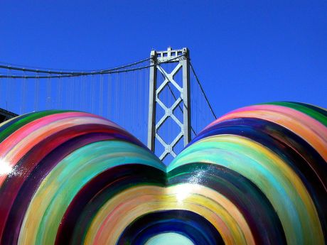 Heart Bay Bridge Hearts San Francisco Editorial Stock Photo - Stock ...