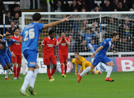 Jake Gray Hartlepool United Right Celebrates Editorial Stock Photo ...