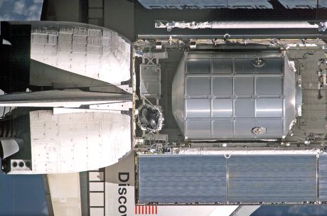 Space Shuttle Discoverys Cargo Bay Raffaello Editorial Stock Photo ...
