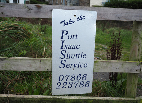 Port Isaac Shuttle Service Sign Editorial Stock Photo - Stock Image ...