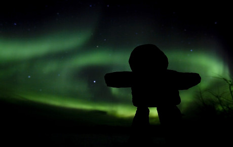 Silhouette Inuit Stone Man Inukshuk Inuksuk Editorial Stock Photo ...