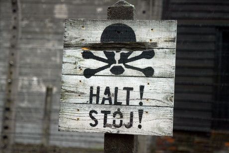 Halt Sign Auschwitz Poland Editorial Stock Photo - Stock Image ...