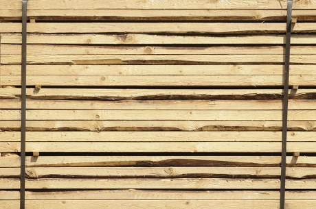 Stacked Boards Fastened Steel Strips Construction Editorial Stock Photo ...