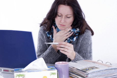 Model Released Sick Woman Work Editorial Stock Photo - Stock Image ...