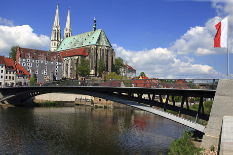 Historic Town Bridge Over Neisse River Editorial Stock Photo - Stock ...