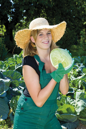 Model Released Female Gardener White Cabbage Editorial Stock Photo ...