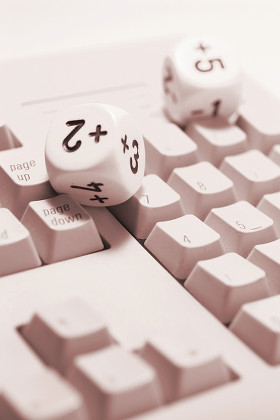 Number Dice On Computer Keyboard Editorial Stock Photo - Stock Image ...