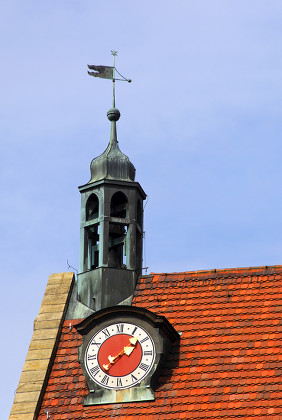 Tiled Roof Clock Tower Weather Vane Editorial Stock Photo - Stock Image ...