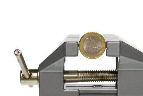 Euro Coin Held Vice Editorial Stock Photo - Stock Image | Shutterstock