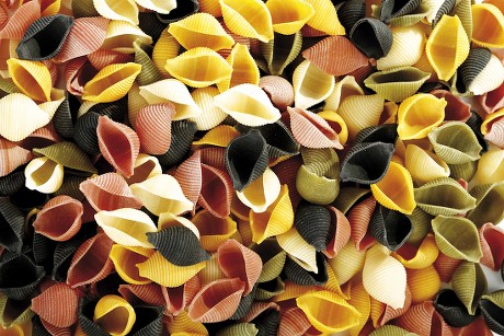 Coloured Conchiglie Rigata Pasta Editorial Stock Photo - Stock Image ...