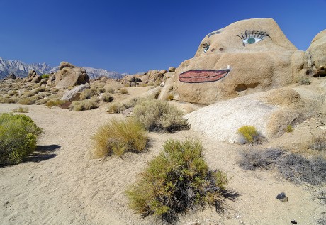 Painted Sandstone Rock Alabama Hills Near Editorial Stock Photo - Stock ...