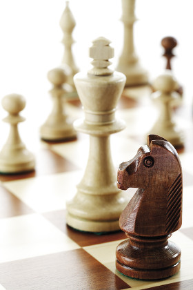 Chess Pieces Knight King Pawns Queen Editorial Stock Photo - Stock ...