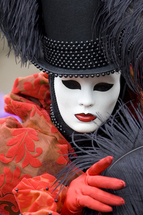 Colourful Redandblack Costume Large Top Hat Editorial Stock Photo ...