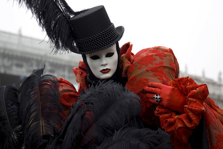 Colourful Redandblack Costume Large Top Hat Editorial Stock Photo ...