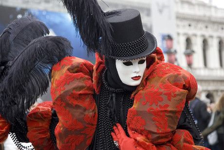 Colourful Redandblack Costume Large Top Hat Editorial Stock Photo ...
