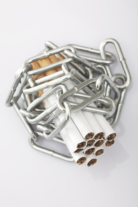 Chain Tied Around Cigarettes Editorial Stock Photo - Stock Image ...