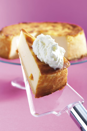 Cake Server Holding Piece Cheesecake Topped Editorial Stock Photo ...