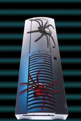 Spiders On Pc Tower Symbol Web Editorial Stock Photo - Stock Image ...