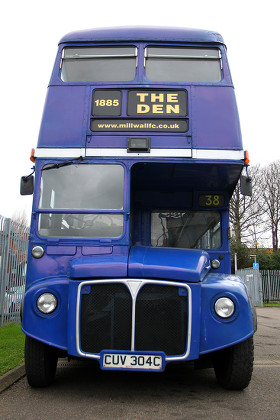 Blue Double Decker Bus Stadium Car Editorial Stock Photo - Stock Image ...