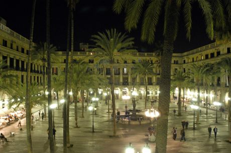 Placa Reial Plaza Real Night One Editorial Stock Photo - Stock Image ...