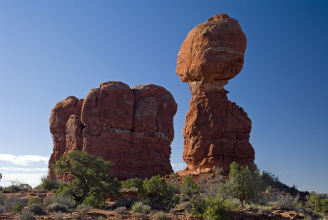 Balancing Redrock Boulder Balanced Rock Morning Editorial Stock Photo ...