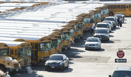 School Buses Parked Los Angeles Unified Editorial Stock Photo - Stock ...