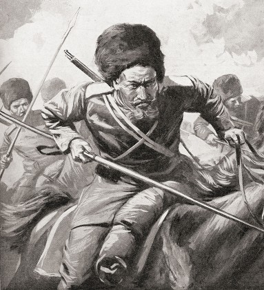 Russian Cossacks During Wwi War Illustrated Editorial Stock Photo - Stock Image | Shutterstock