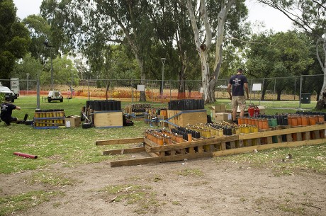 Fire Services Crew Create Exclusion Zone Editorial Stock Photo - Stock ...
