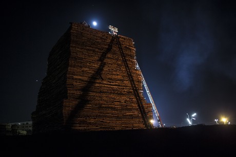 Biggest Bonfire World On North Beach Editorial Stock Photo - Stock ...