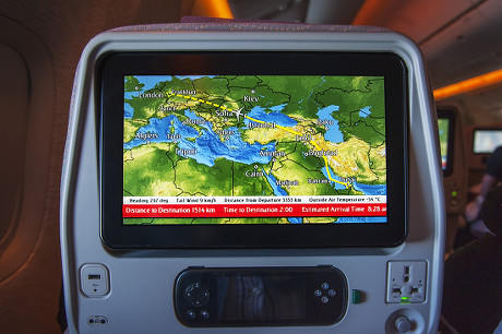 Boeing 777300 Entertainment System Screen Passenger Editorial Stock ...