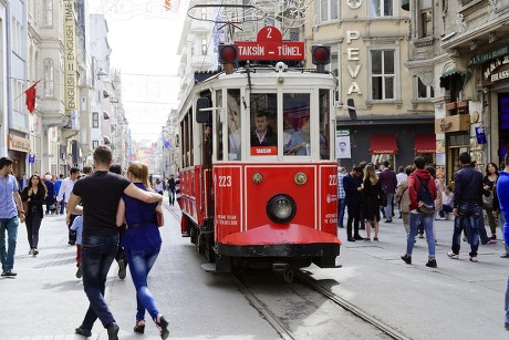 Historic Tramway Nostaljik Tramvay Going Through Editorial Stock Photo ...
