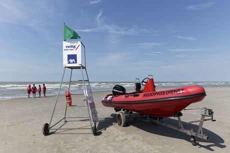 Lifeguard Station Lifeboat On Beach Lifeguards Editorial Stock Photo ...