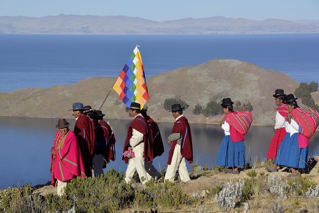 Indios Procession Traditional Clothing Winter Solstice Editorial Stock ...