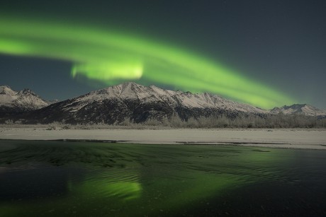 Aurora Borealis Over Knik River Knik Editorial Stock Photo - Stock ...