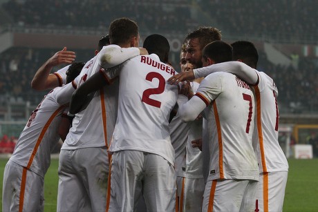 Roma Midfielder Miralem Pjanic 15 Celebrates Editorial Stock Photo ...