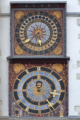 Two Tower Clocks On Old Town Editorial Stock Photo - Stock Image ...