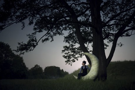 Model Released Man Sitting Moon Crescent Editorial Stock Photo - Stock ...