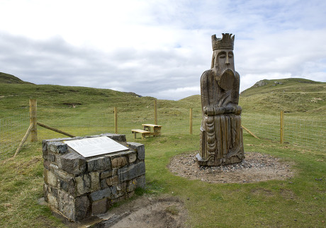 Large Wooden Sculpture Lewis Chessman Marks Editorial Stock Photo ...