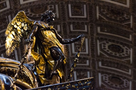 Statue Inside St Peters Basilica Vatican Editorial Stock Photo - Stock ...