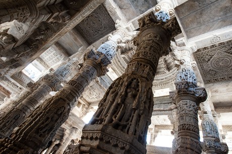 Carved Marble Columns Jain Ranakpur Temple Editorial Stock Photo ...