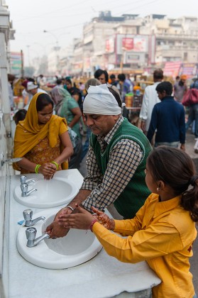 Worshippers Wash Their Hands Before Entering Editorial Stock Photo ...