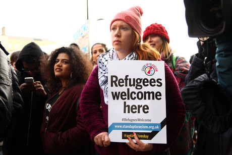 Pro-refugee protest at St Pancras Station, London, Britain - 16 Jan ...
